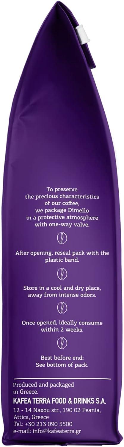 Dimello Espresso Gusto Ground Coffee (250g) - Arabica & Robusta Blend Dark Roast Rich & Smooth ...