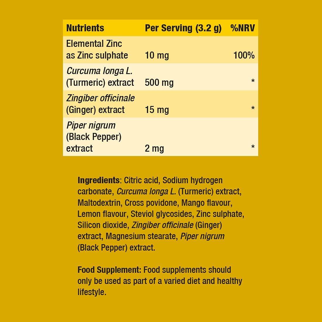 Fast&Up Turmeric & Ginger Curcumin Effervescent Tablets - Mango Flavour ...