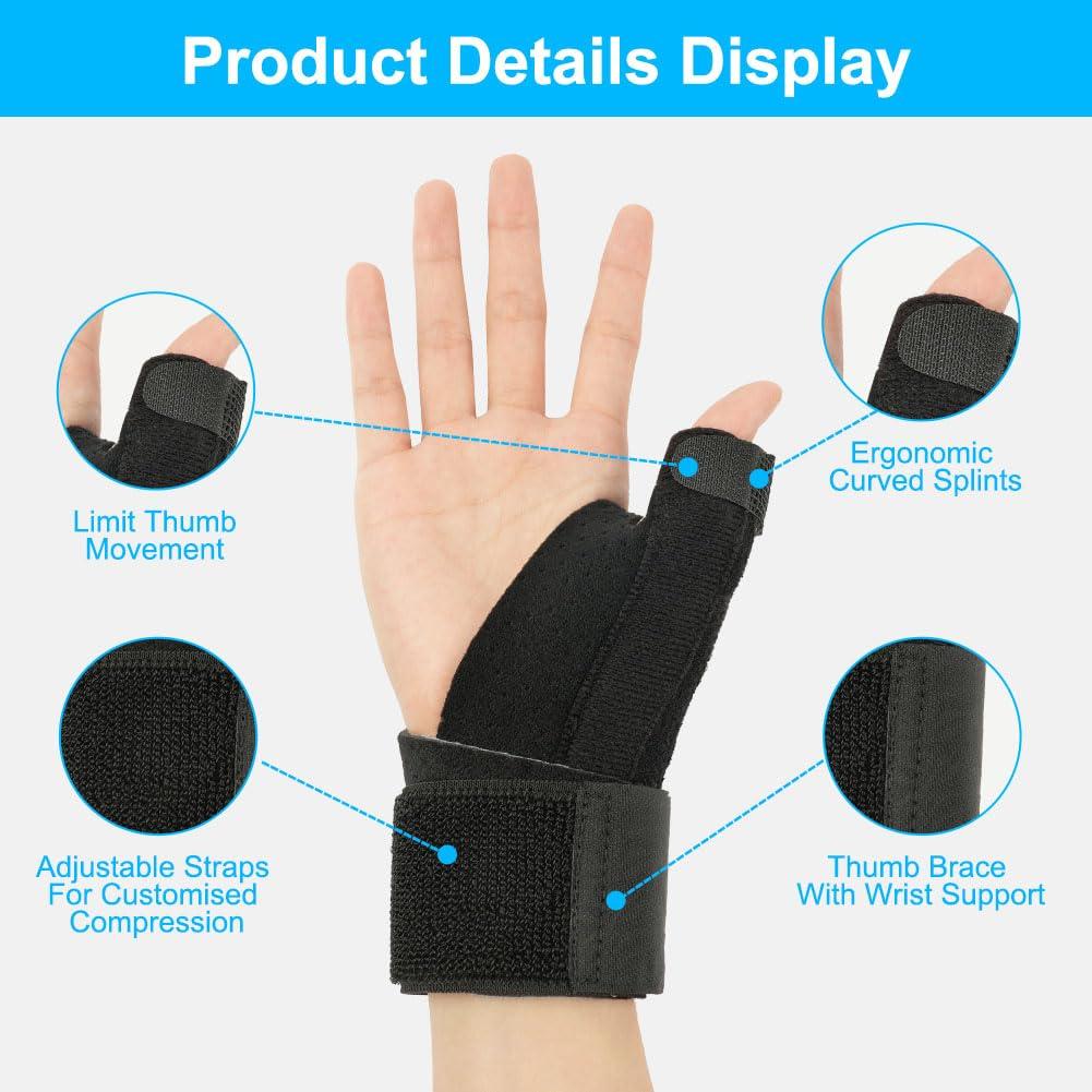 ACWOO Thumb Wrist Support Brace - Reversible Stabilizer Splint for Trigger Finger, Arthritis ...