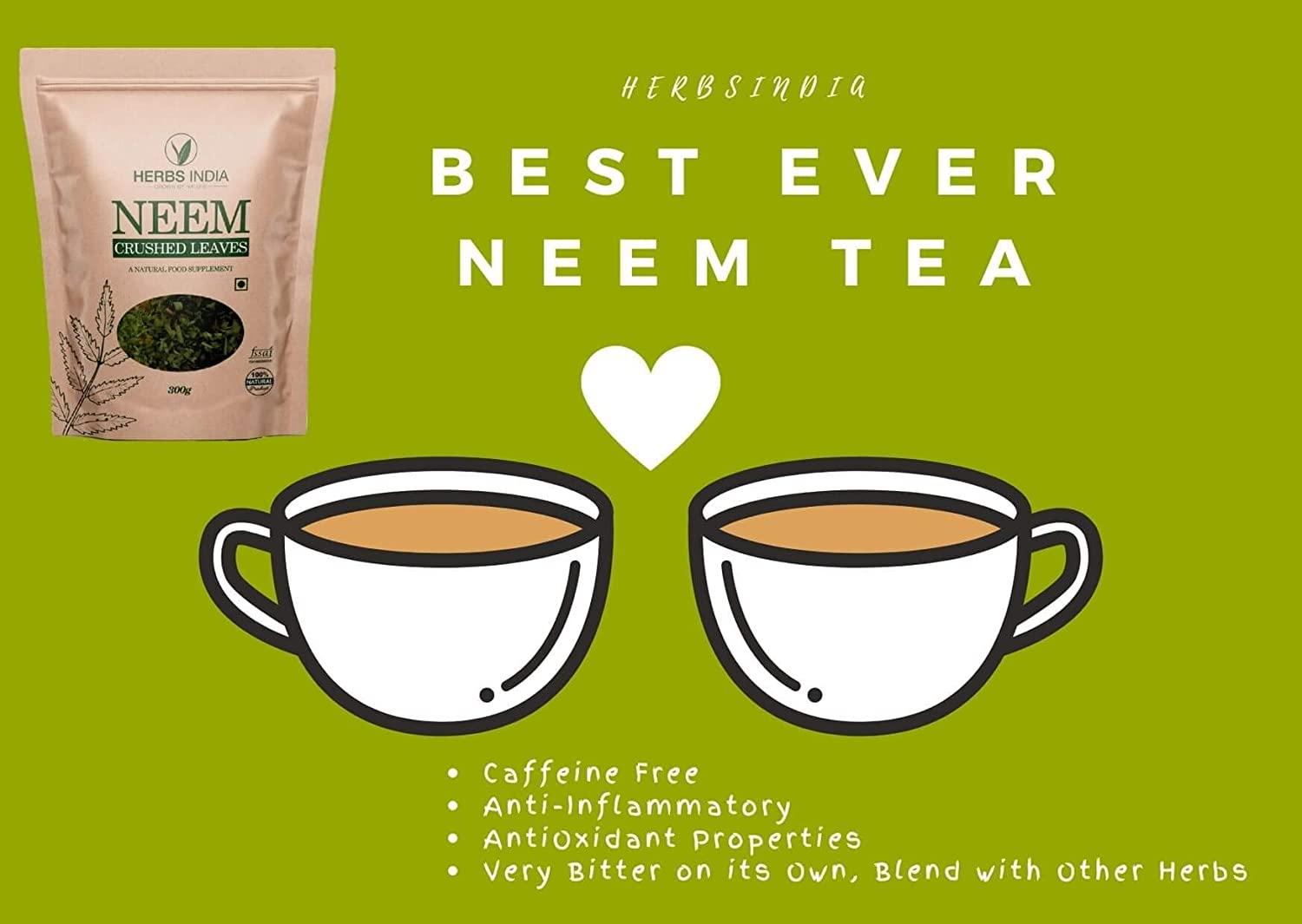 Neem Leaves Crushed for Fresh Neem Leaf Tea - 300g (10.6 oz) Herbal ...