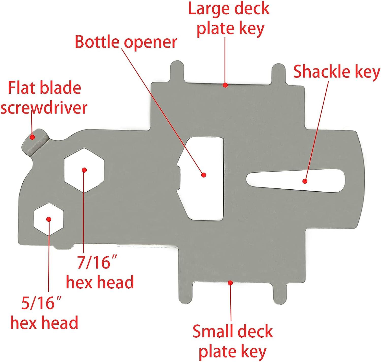 iSURE MARINE 2pcs Deck Fill Plate Key Kit - Stainless Steel Multi Tool ...