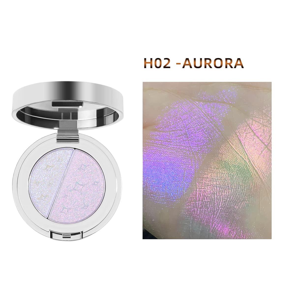 Serseul Chameleon Highlighter Palette - Color Shifting Glitter Eye ...