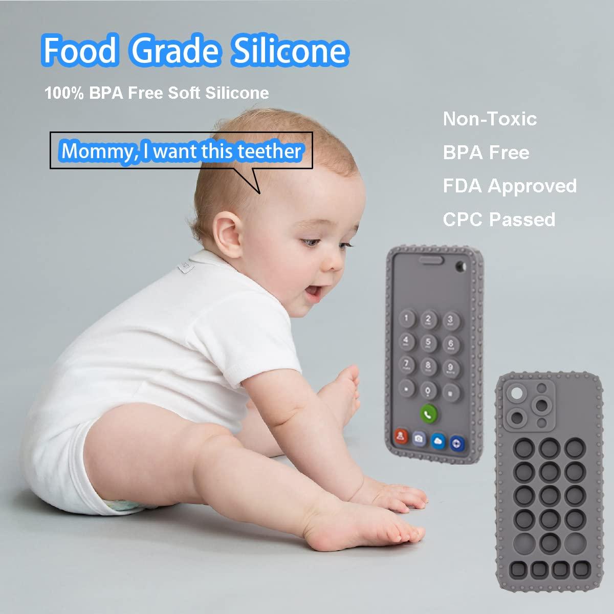 Besosay Baby Phone Teething Toy: Soft Silicone Cell Phone Teether for ...
