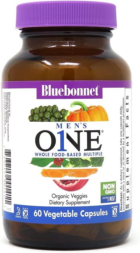 Bluebonnet Nutrition Men's ONE Whole Food-Based Multivitamin - 60 Veg ...