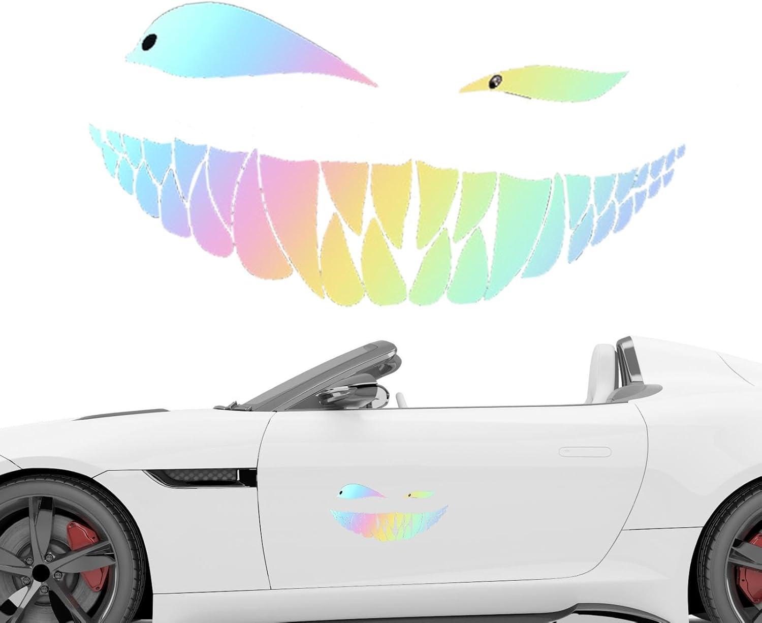 Devil's Skew Eye Funny Reflective Car Sticker - Self-Adhesive Vehicle ...