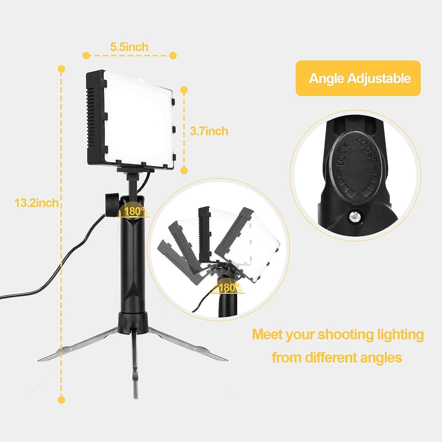 EMART Dimmable Photography Lighting Kit - 2 Pack Portable 60 LED Video ...