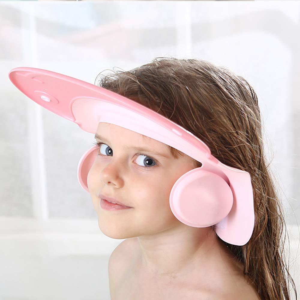 Kids Bath Cap Wash Shower Shampoo Visor - Pink | Adjustable Head Hair ...