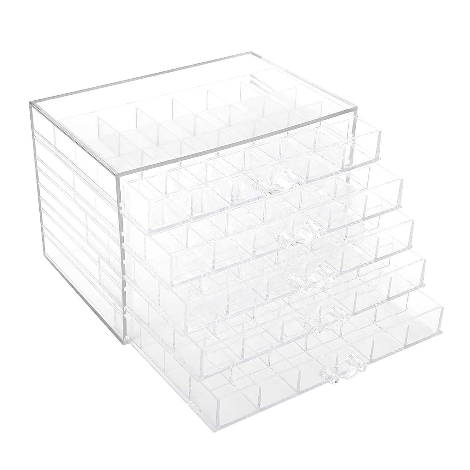 120 Grids Nail Transparent Storage Box - 5-Layer Heavy Duty Drawer for ...