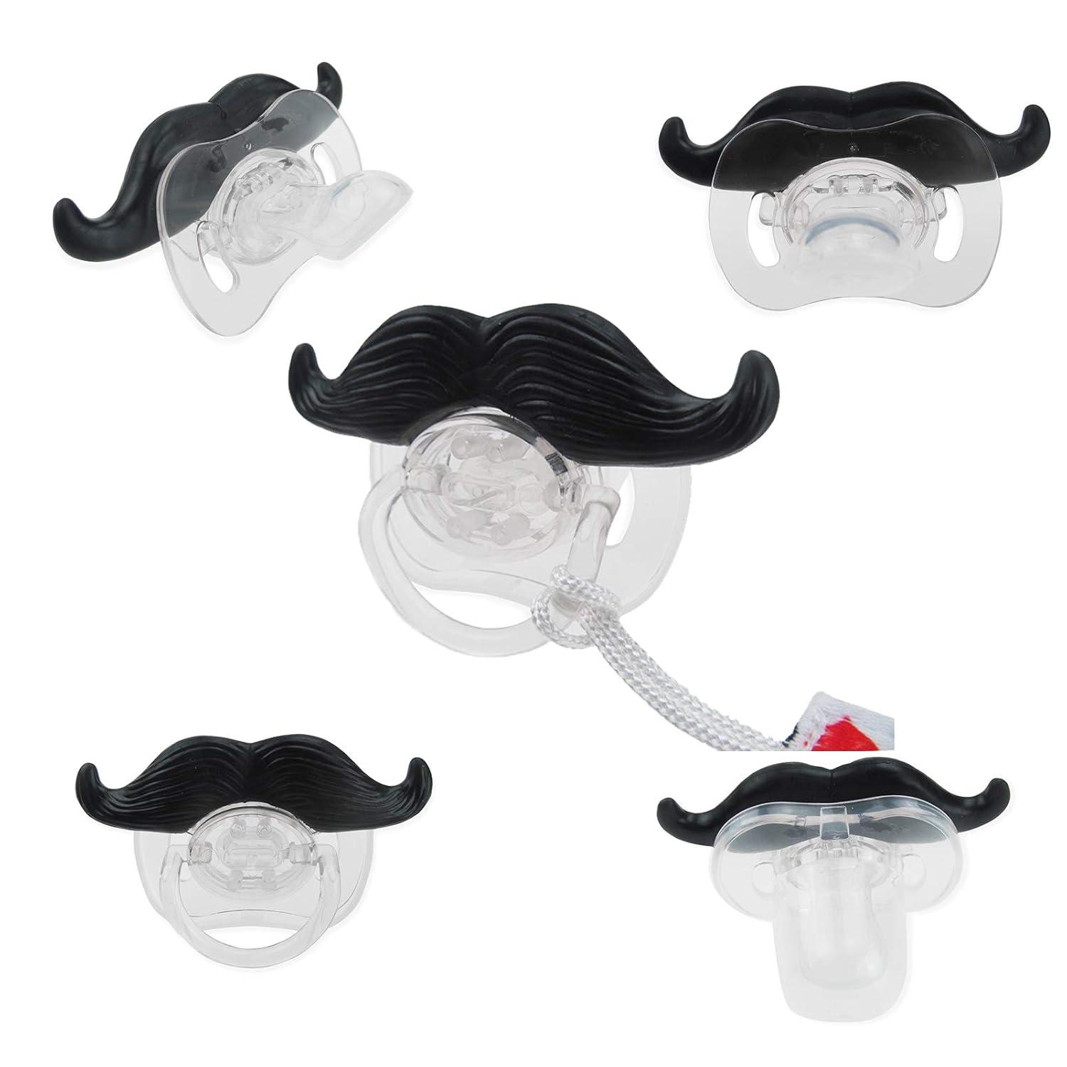 3 Pack Kissable Mustache Pacifiers | Funny Baby Lip Design | Safe ...