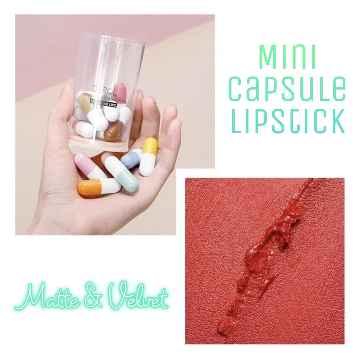 Portable Mini Pill Lipstick Set - 16 Long Lasting Matte Capsules in ...