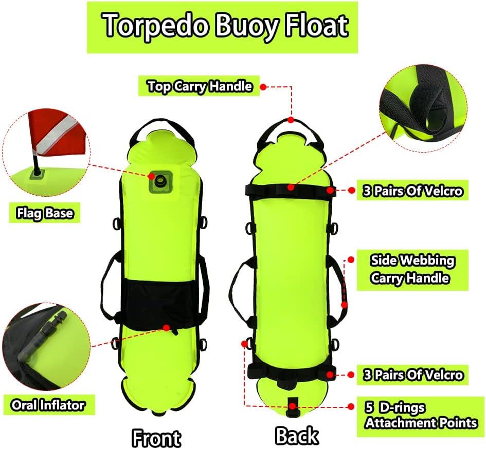 NC Torpedo Buoy Float for Scuba Diving, Spearfishing, Freediving | Neon ...