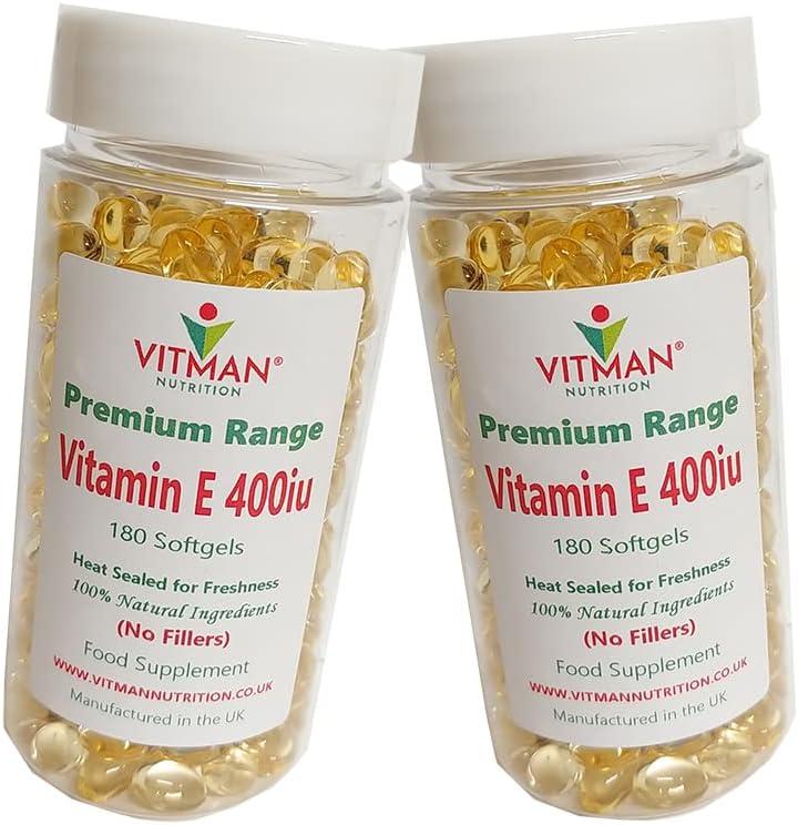 VitMan Premium Vitamin E 400iu Softgels - Natural Antioxidant Source ...