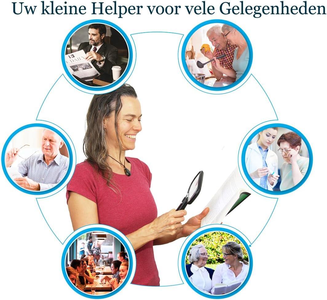 EasY Magnifier Large Magnifying Glass 2X with LED Light Light Up Hand ...