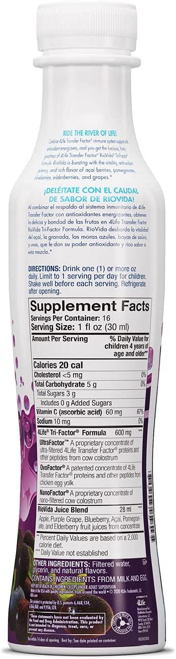 4Life Transfer Factor RioVida Tri-Factor Formula - Immune System ...