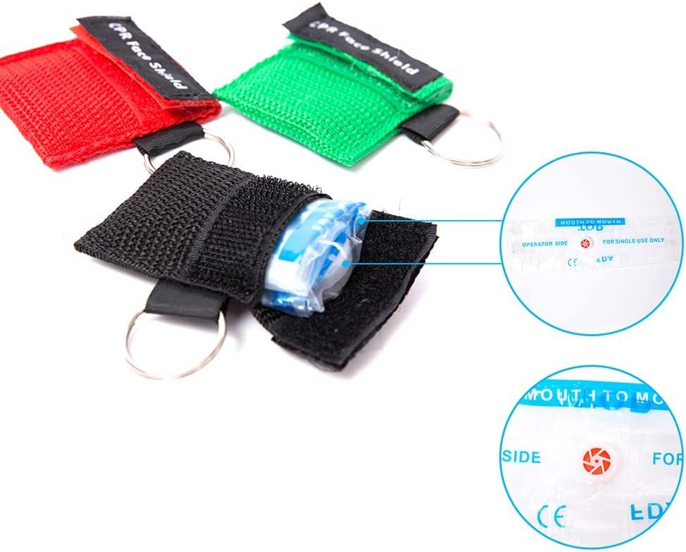 5Pcs CPR Mask Rescue Face Shields with One-Way Valve and Keychain Ring ...