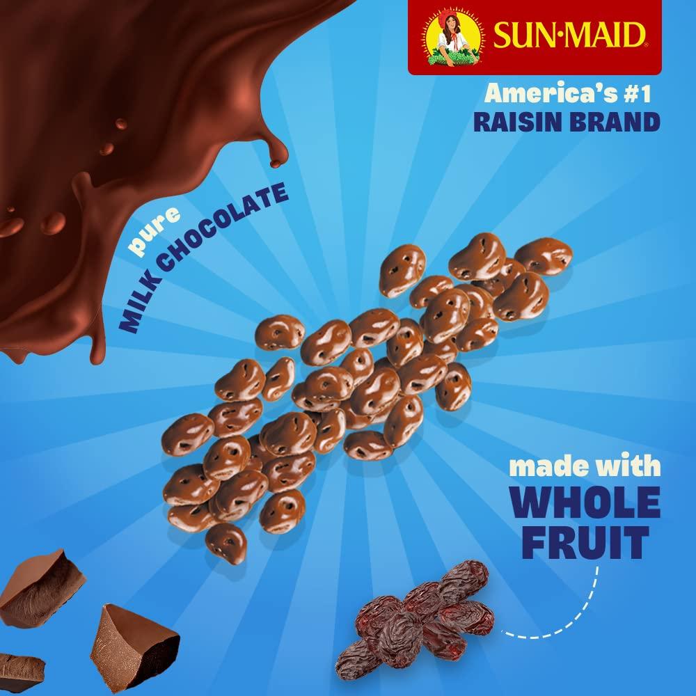 Sun-Maid Chocolate Covered Raisins Snacks Pure Milk Chocolate Raisins 7 ...