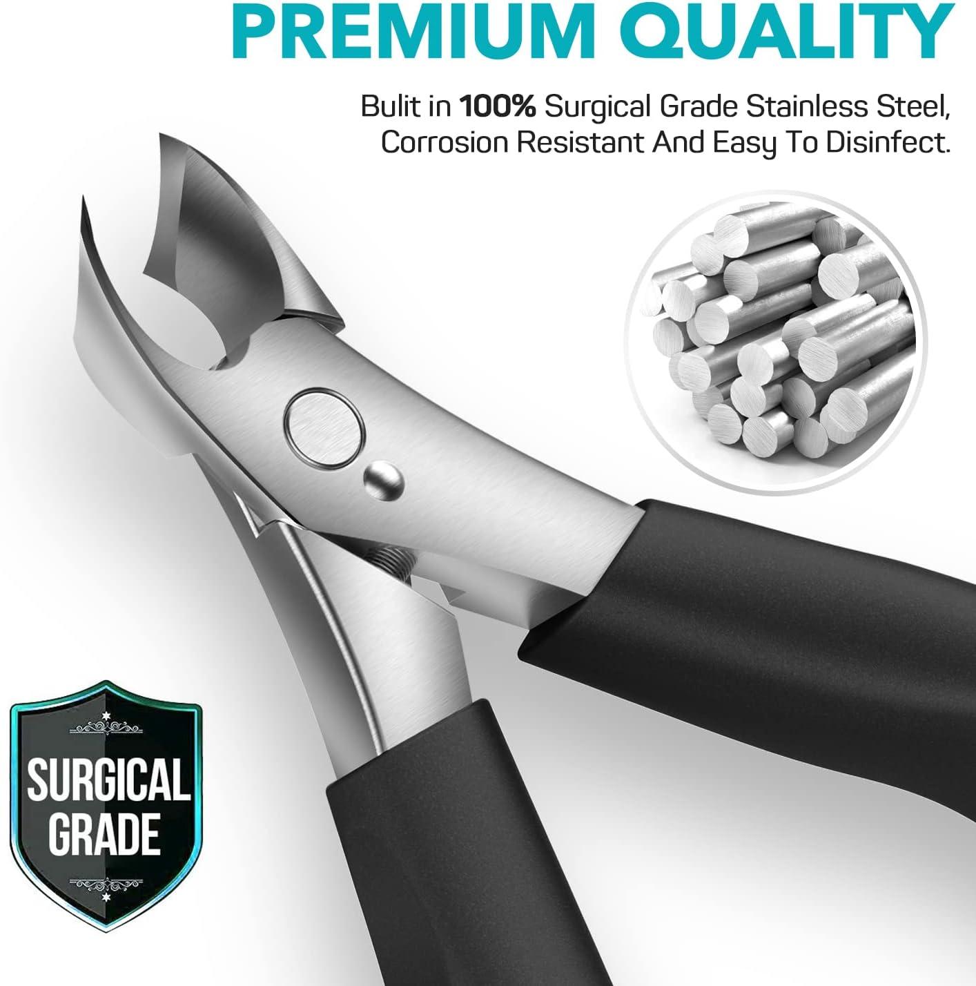 Professional Toenail Clippers Set for Thick Nails - Heavy Duty Large ...