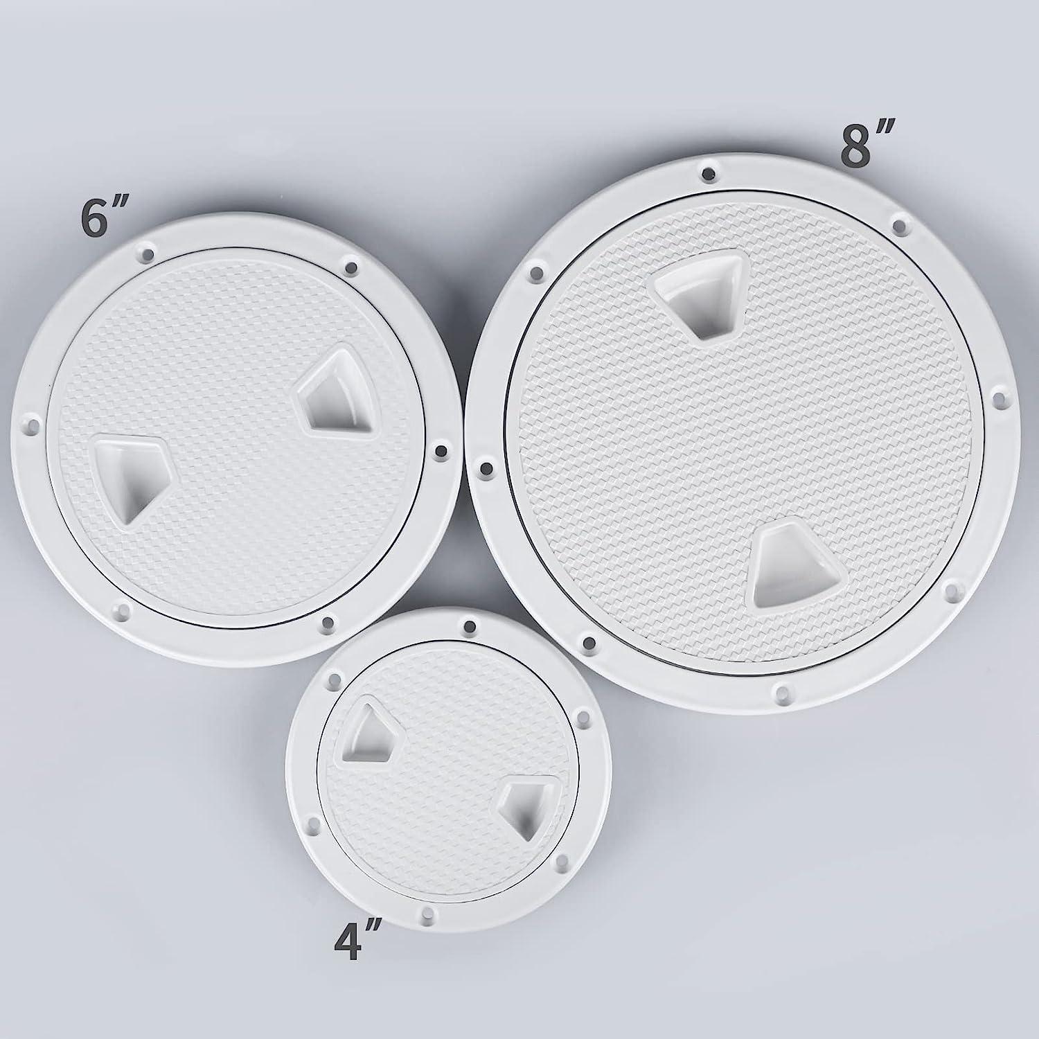 4/6/8 inch White Deck Plate Hatch with Detachable Cover - Non-Slip ...