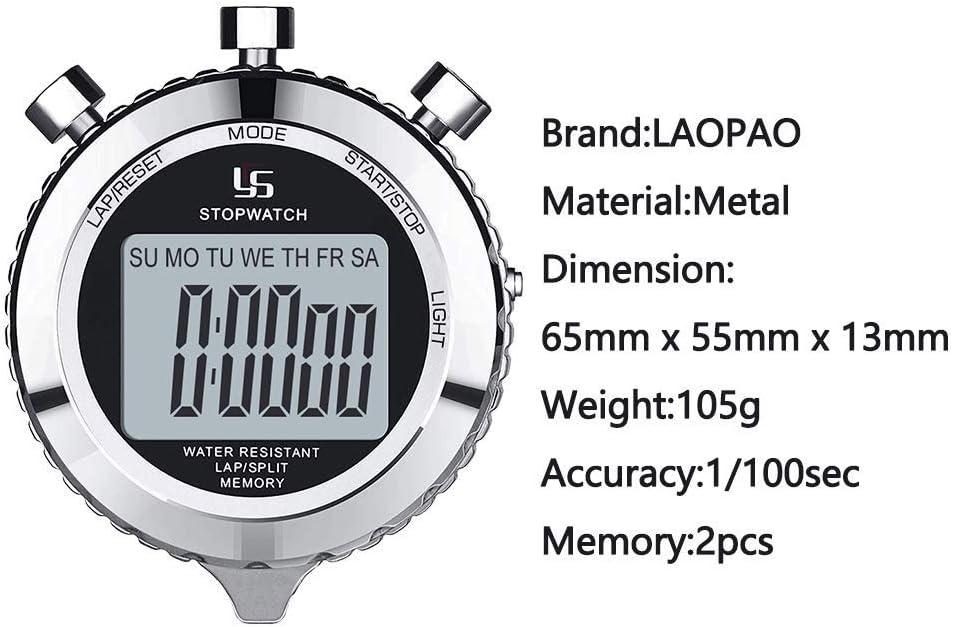 LAOPAO Metal Stopwatch Timer with Backlit | 1/100th Second Precision ...