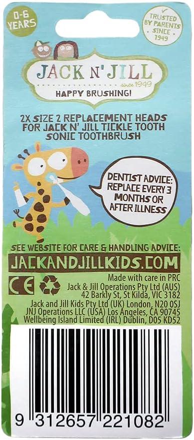 Jack N' Jill Tickle Tooth Kids Electric Toothbrush Replacement Heads (1 ...