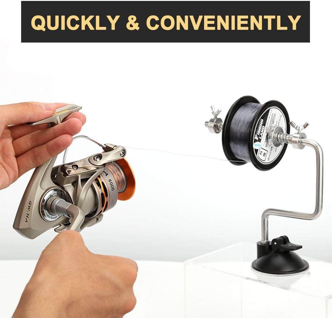 Portable Fishing Line Spooler with Suction Cup Station - Adjustable Winder for Easy Line ...