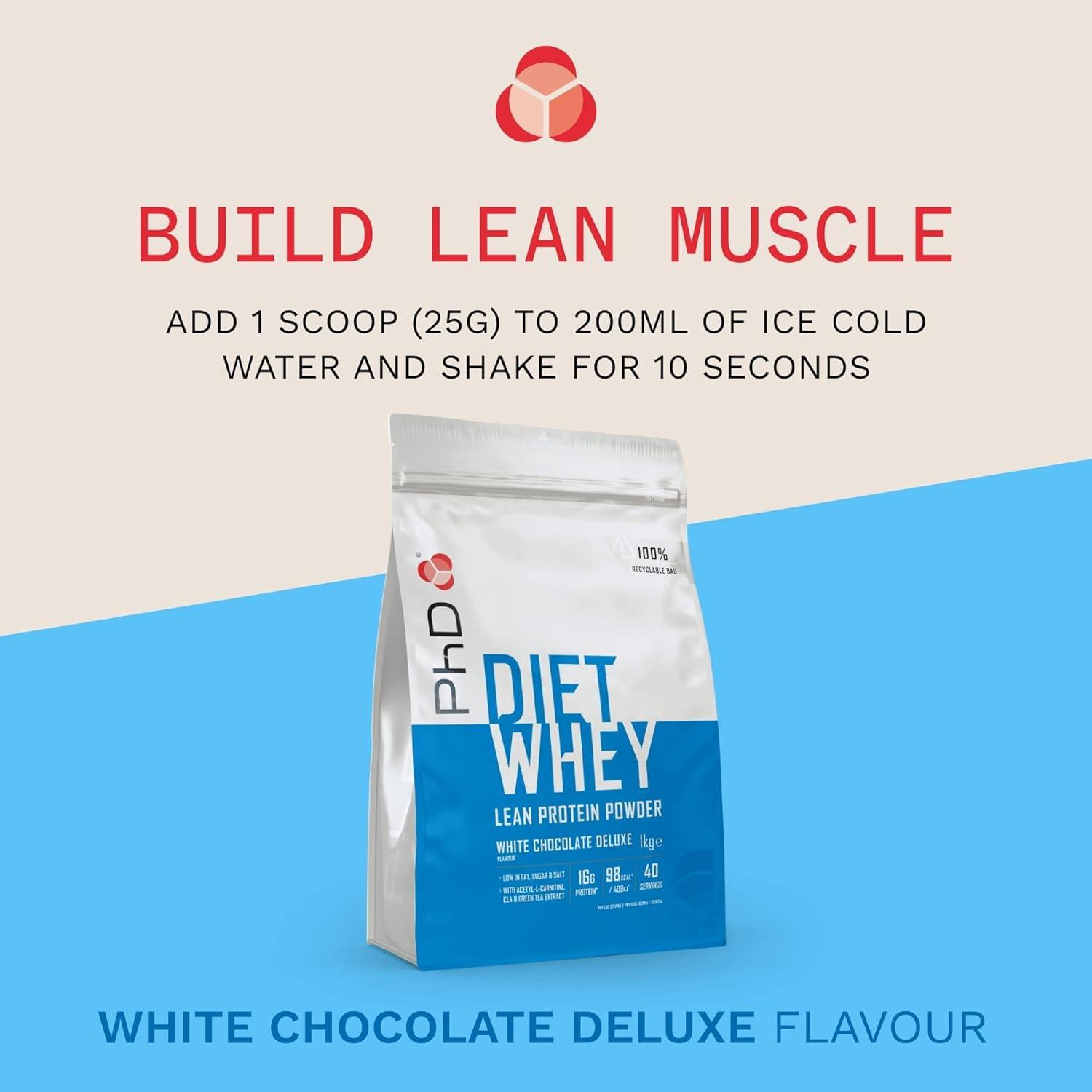 PhD Nutrition Diet Whey Low Calorie Protein Powder - White Chocolate ...