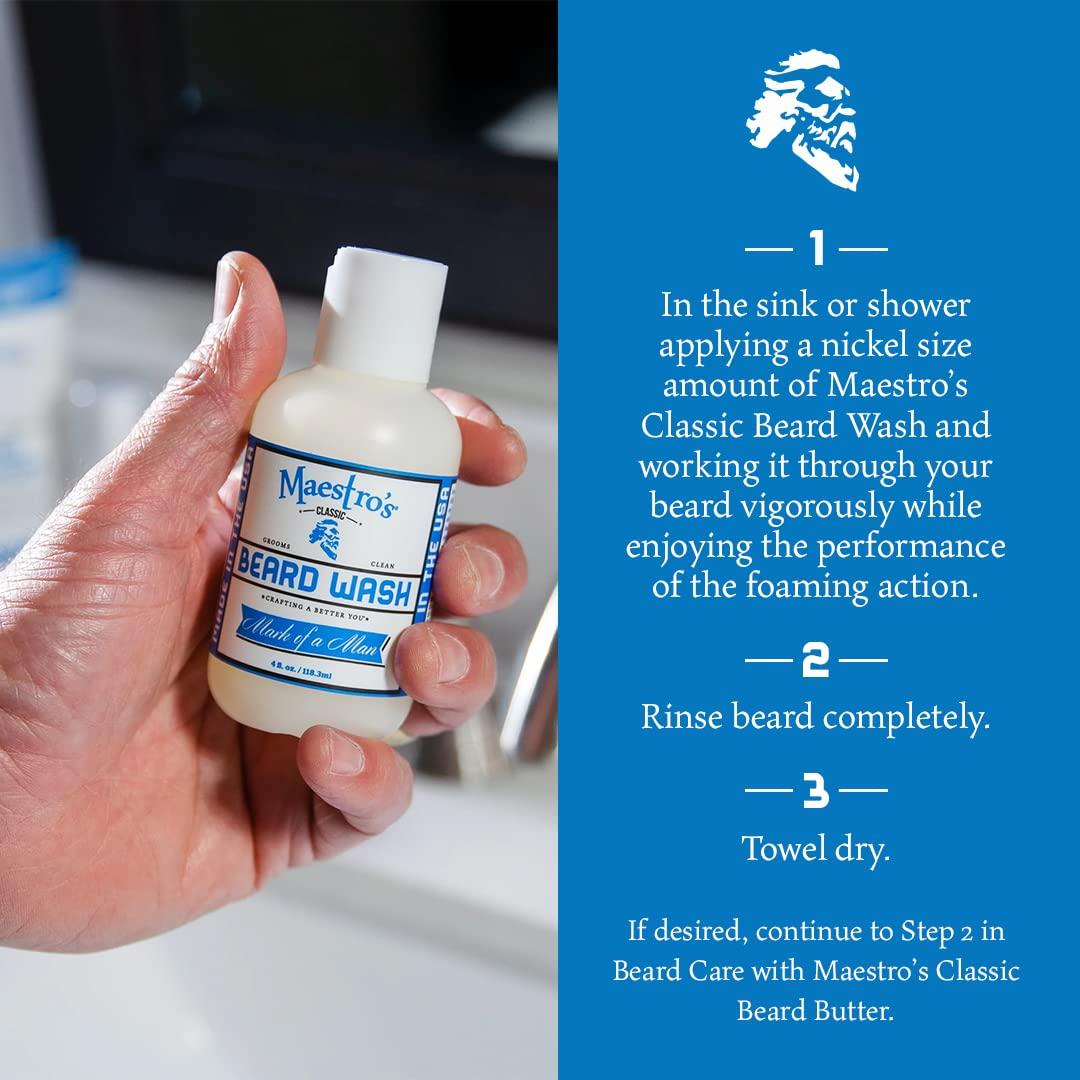 Maestro's Classic Beard Wash - Deep Cleaning & Hydrating Cleanser for ...