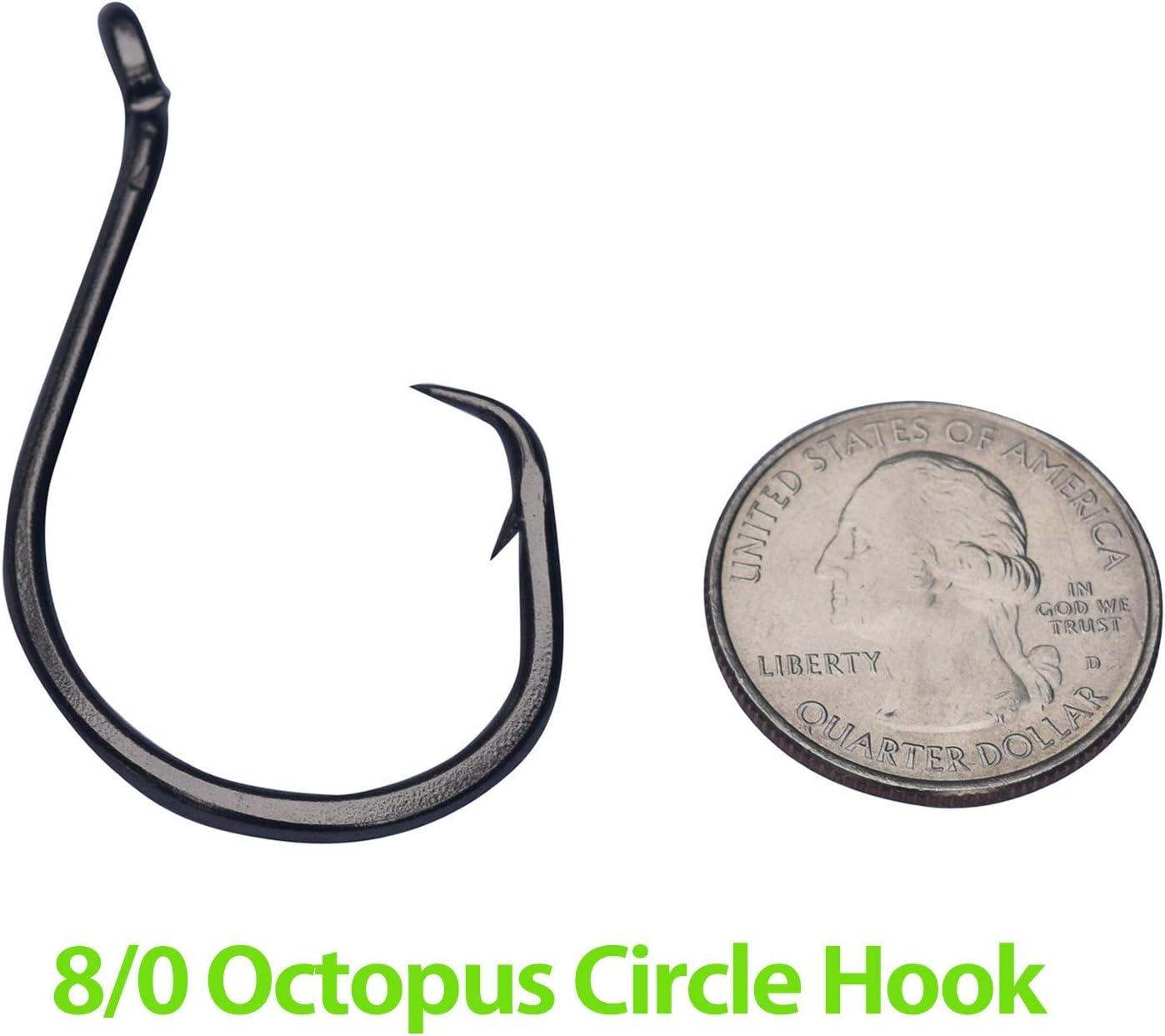 Offset Octopus Circle Hooks 6/0 - 25 Pack | Heavyweight Catfish Hooks ...