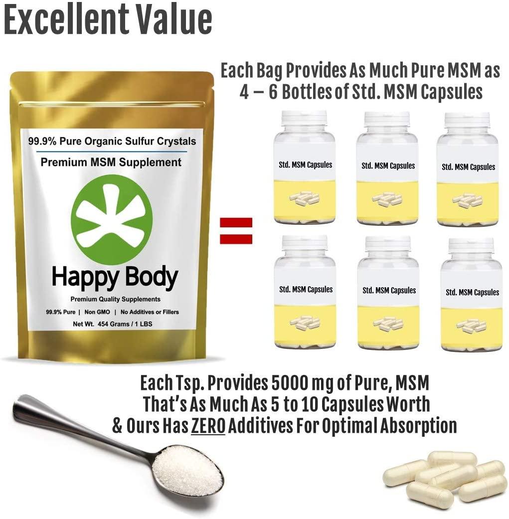 Organic Sulfur Crystals 99.9% Pure MSM - Premium 1lb Pack Supplement ...