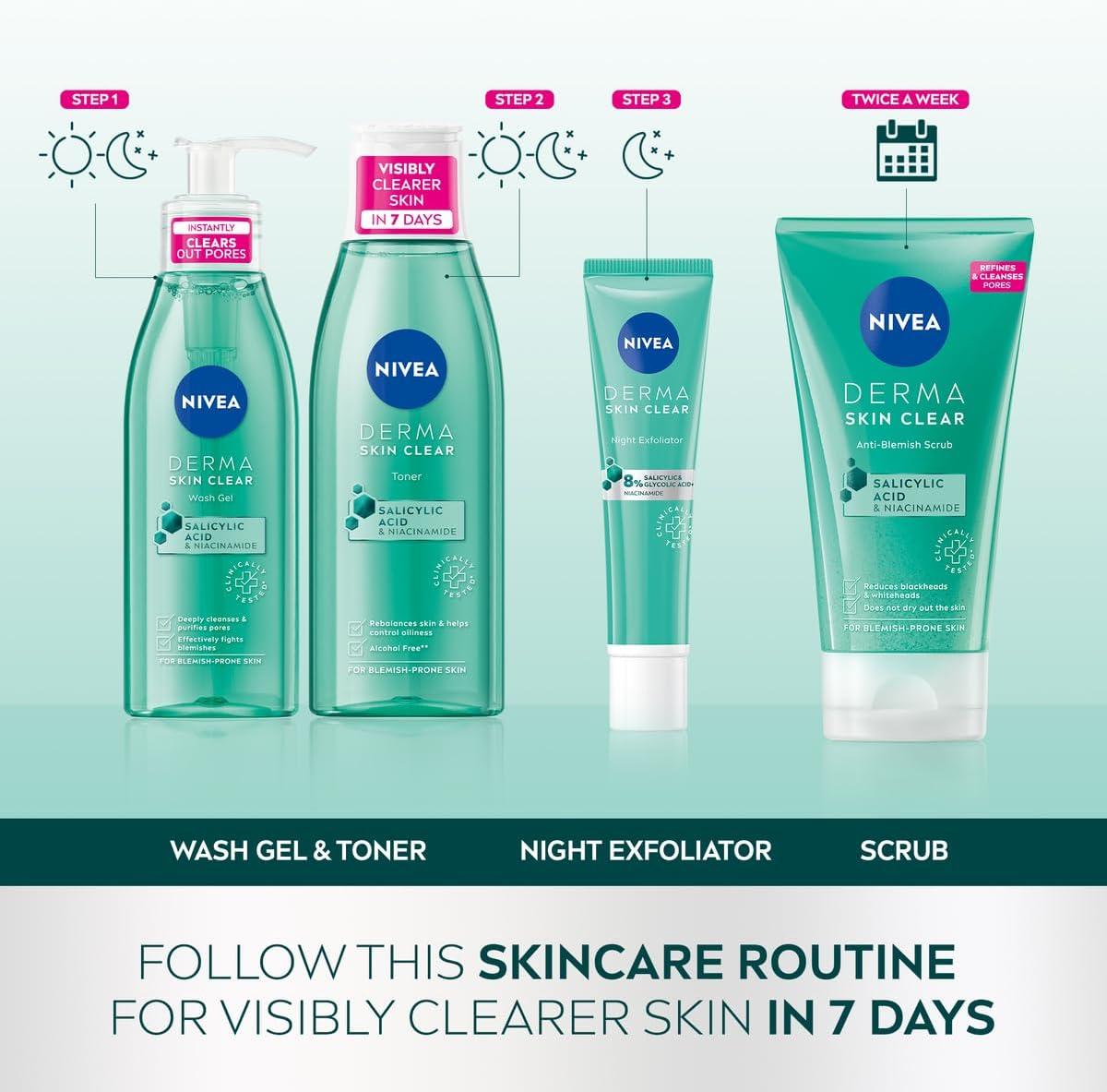 NIVEA Derma Skin Clear Scrub 150ml - Exfoliating Face Scrub with ...