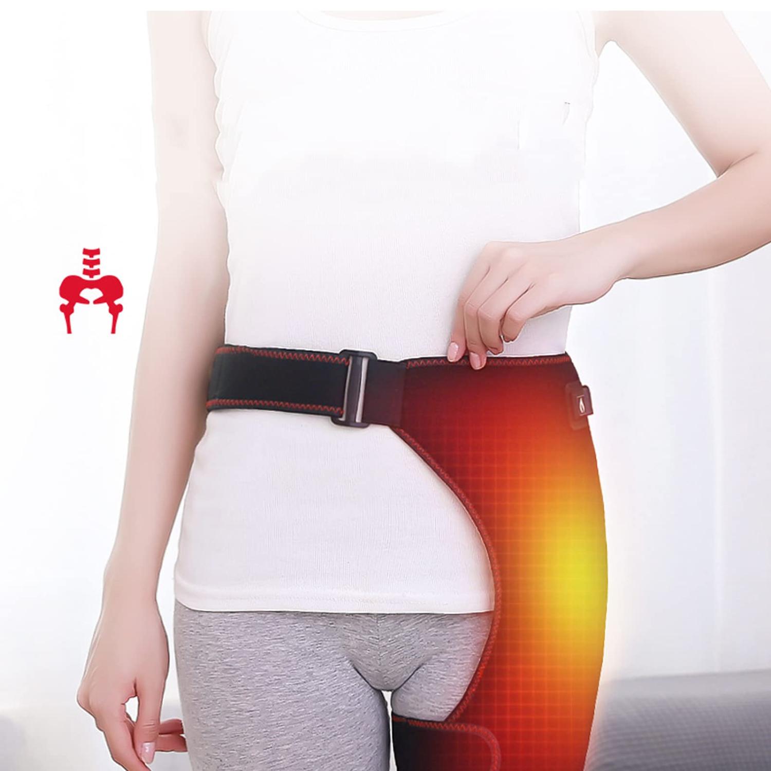 Heating Hip Brace ANGGREK Heating Hip Wrap Brace 3 Vibration Modes ...