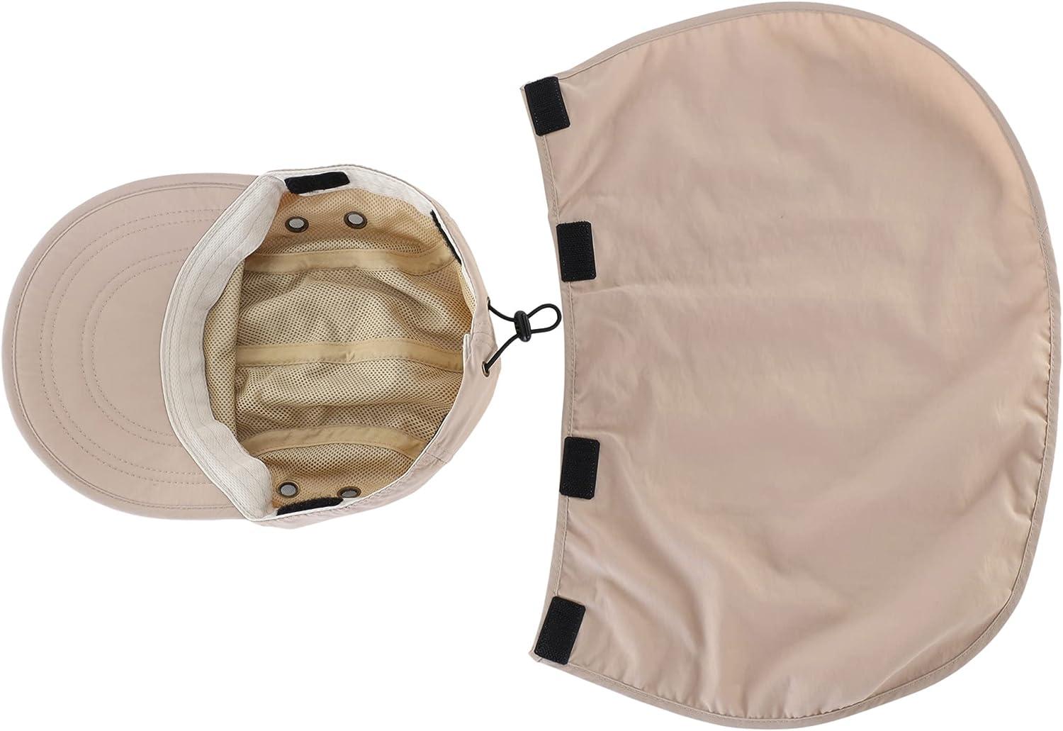 Connectyle Men's UV Sun Protection Safari Cap with Neck Flap - Khaki ...