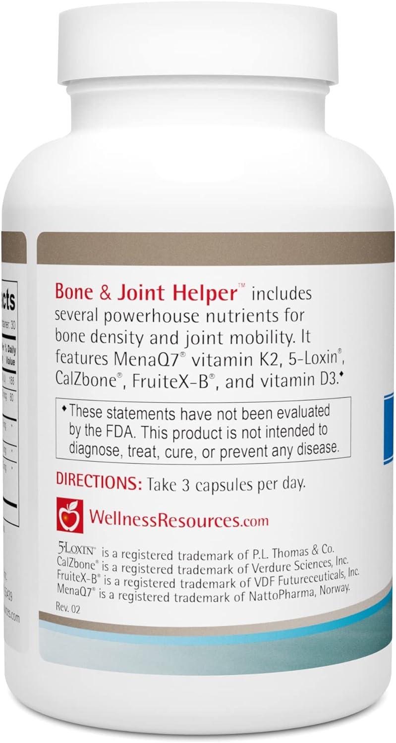 Wellness Resources Bone & Joint Helper with MenaQ7 Vitamin K2, CalZBone ...