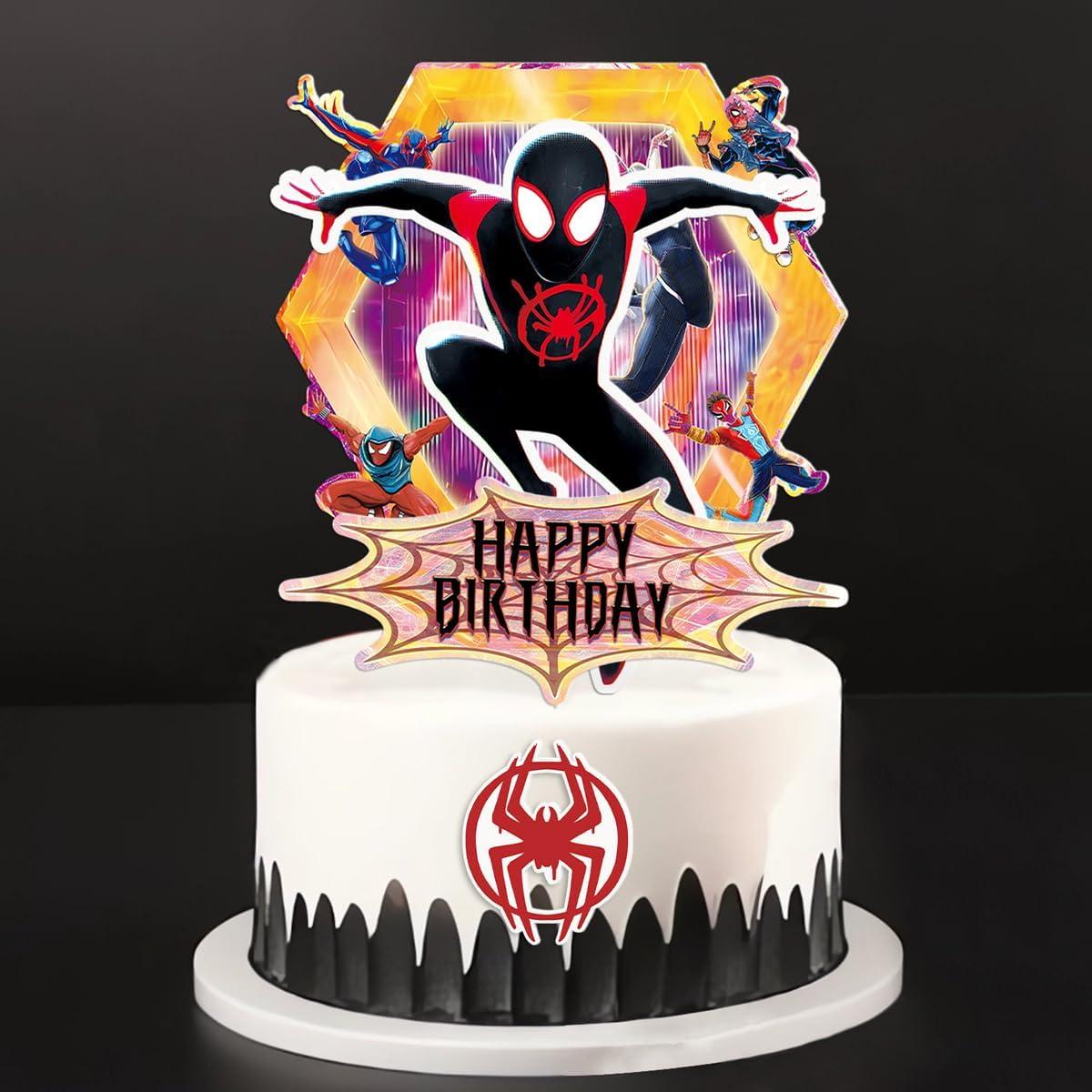 Spider Cake Topper Set Hero Cake Decorations Man Theme Birthday Party ...