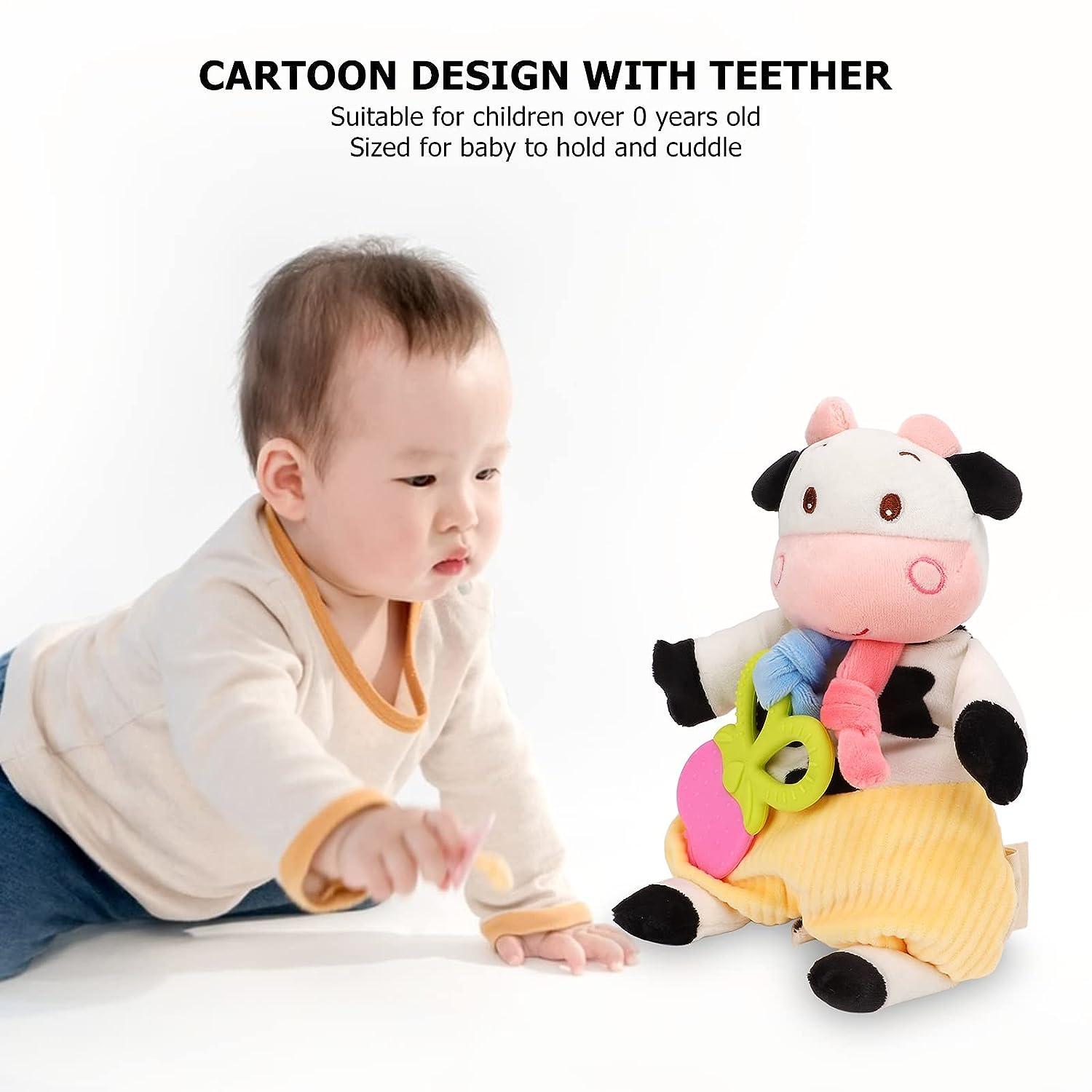 Cartoon Cow Baby Teether Doll - Soft & Safe Teething Toy for Early ...