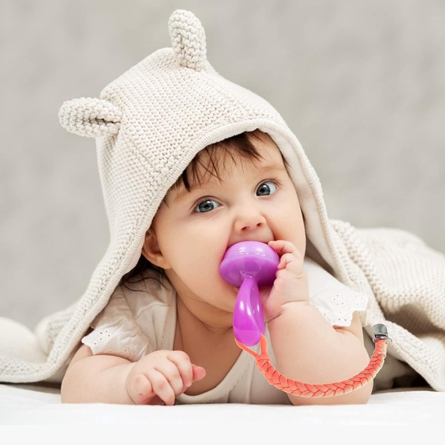 Duludulu 7 Pcs Braided Pacifier Clips - Handmade Cotton Modern Unisex Pacifier Holder for Boys ...