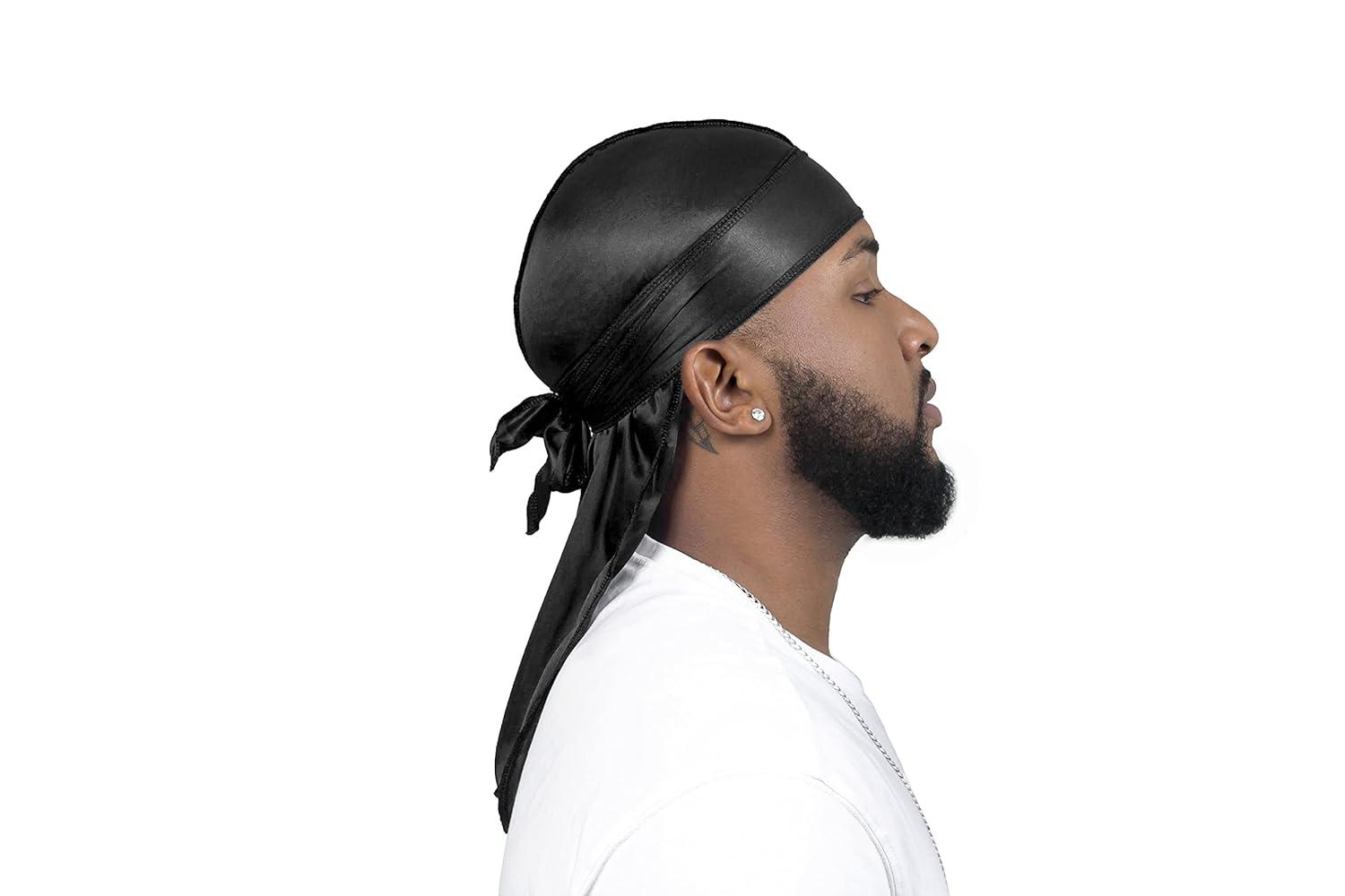 ForceWave 4-Piece Silky Durags and Wave Cap Pack for Men - Satin Du-Rag ...