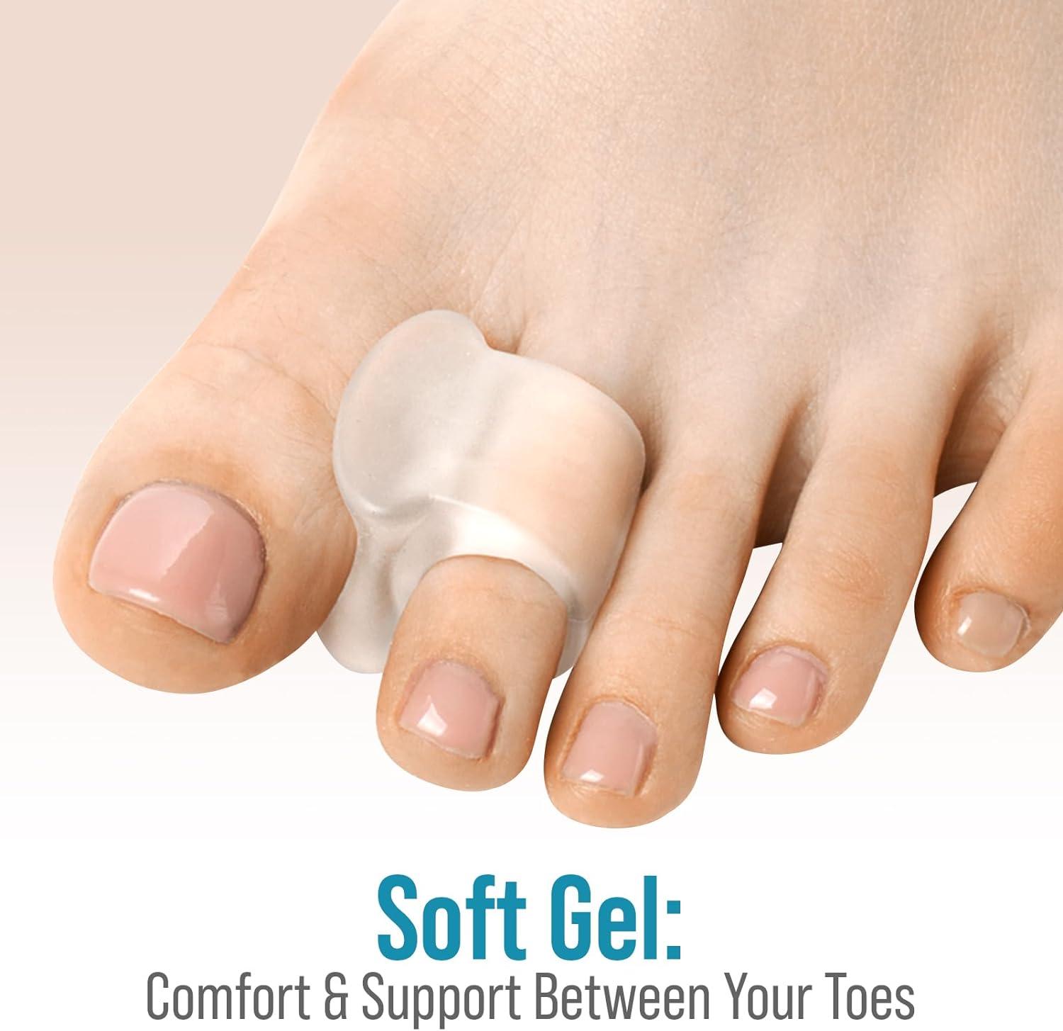 6-Pack Clear Gel Toe Separators for Overlapping Toes - Pain Relief ...