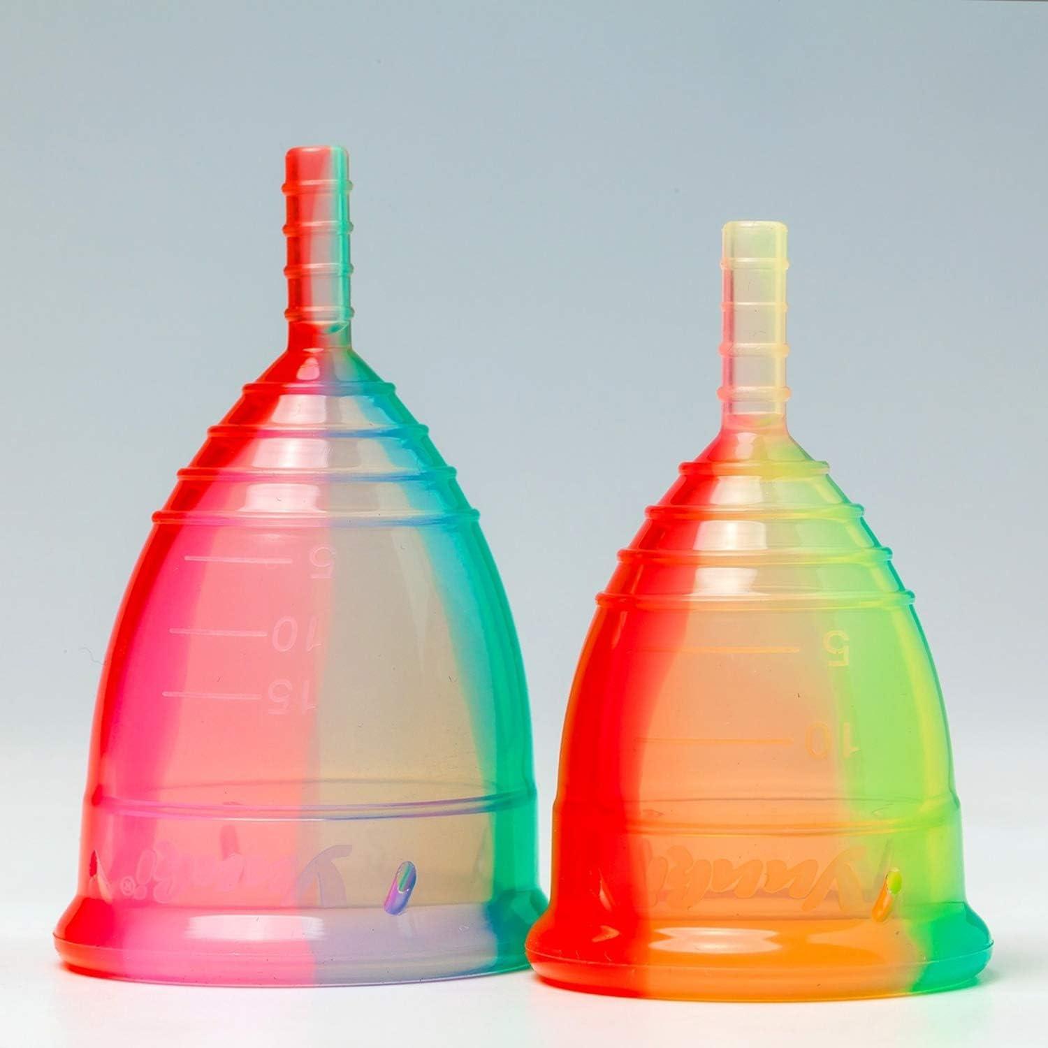 Menstrual Cup YUUKI Soft Rainbow Line Large - Medical Silicone with ...