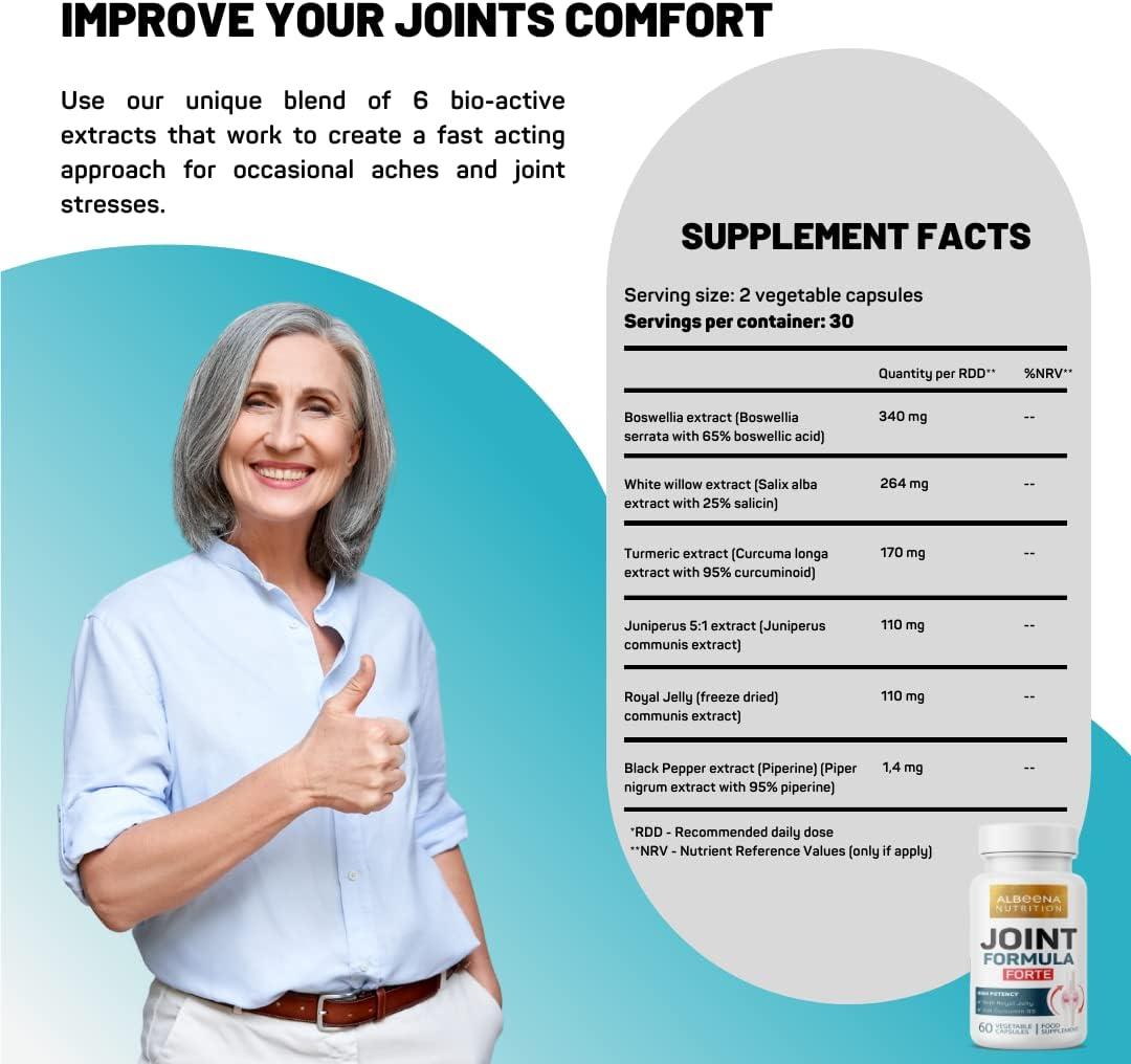 Joint Formula Forte with Royal Jelly and Curcumin 95 | 60 Vegetable ...