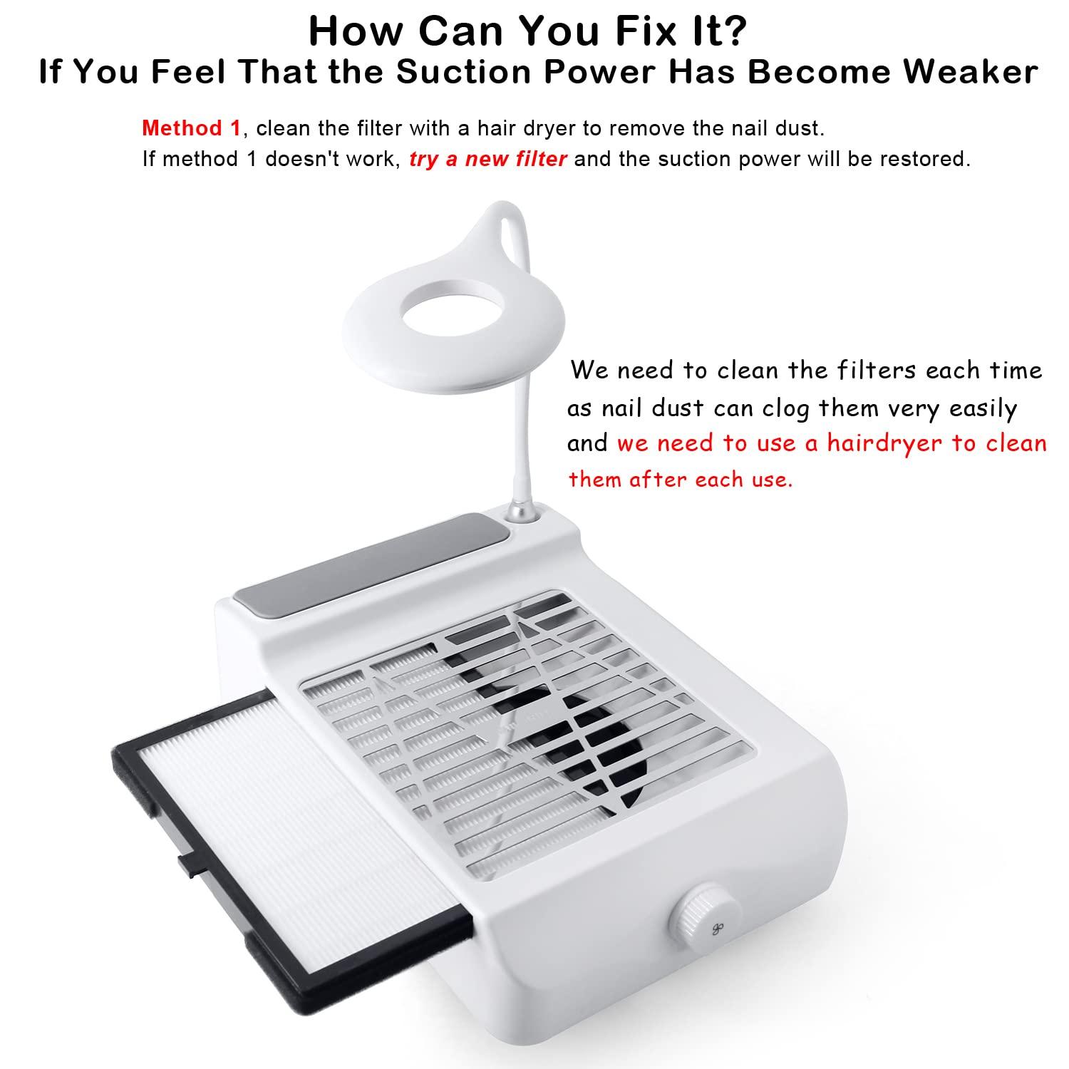 Nail Dust Collector for Acrylic Nails with Powerful Suction Fan ...