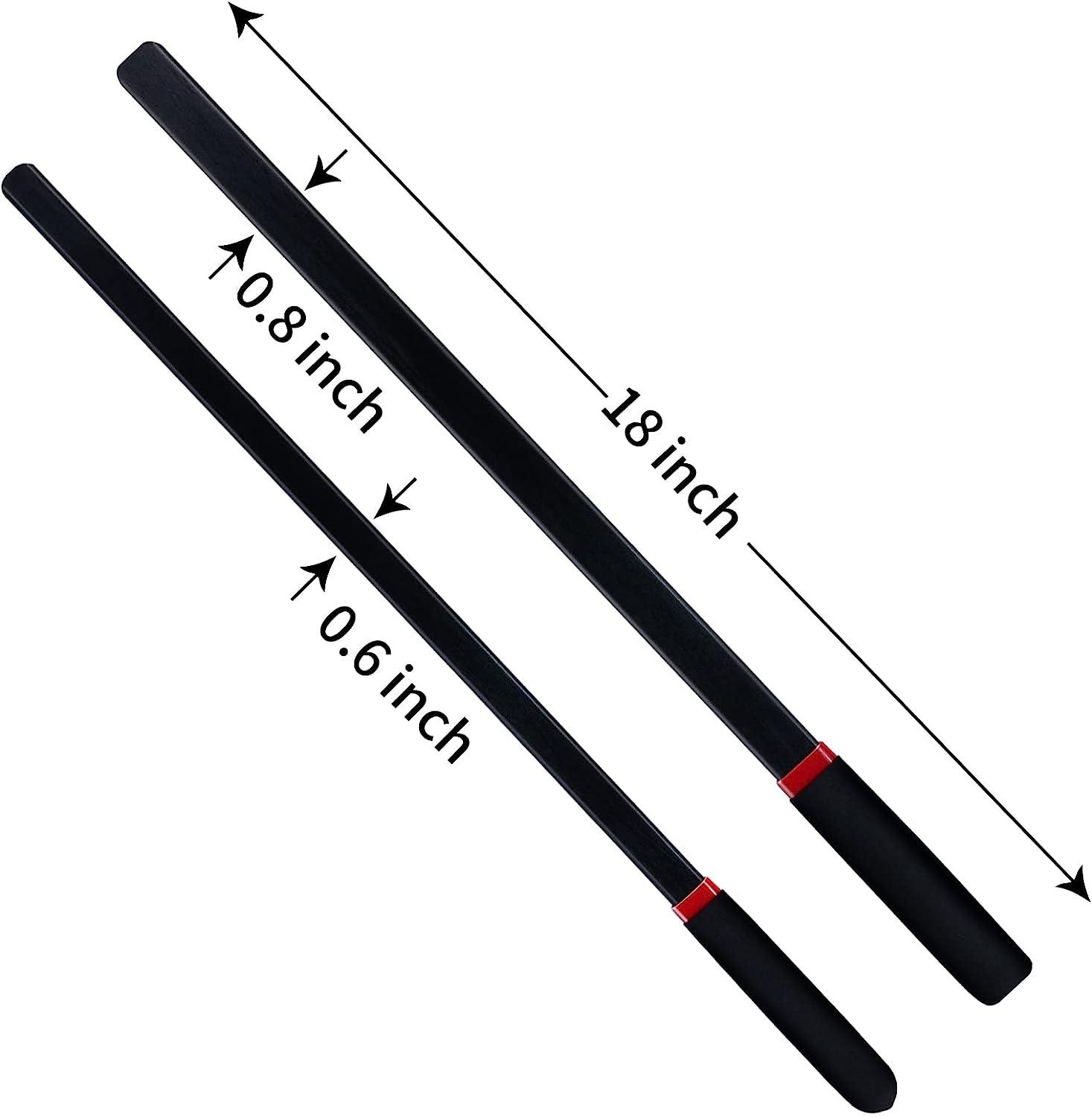 KOWPEWU 2-Piece Set 18 Riding Crop Sticks - Black with Non-Slip Handles