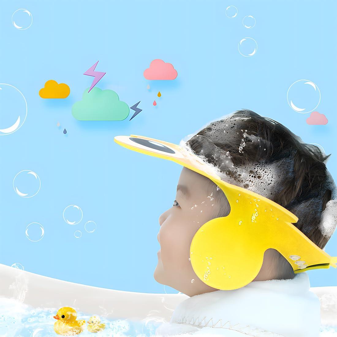 Shop Cute Cartoon Baby Shower Hood - Adjustable Hair Washing Protection ...