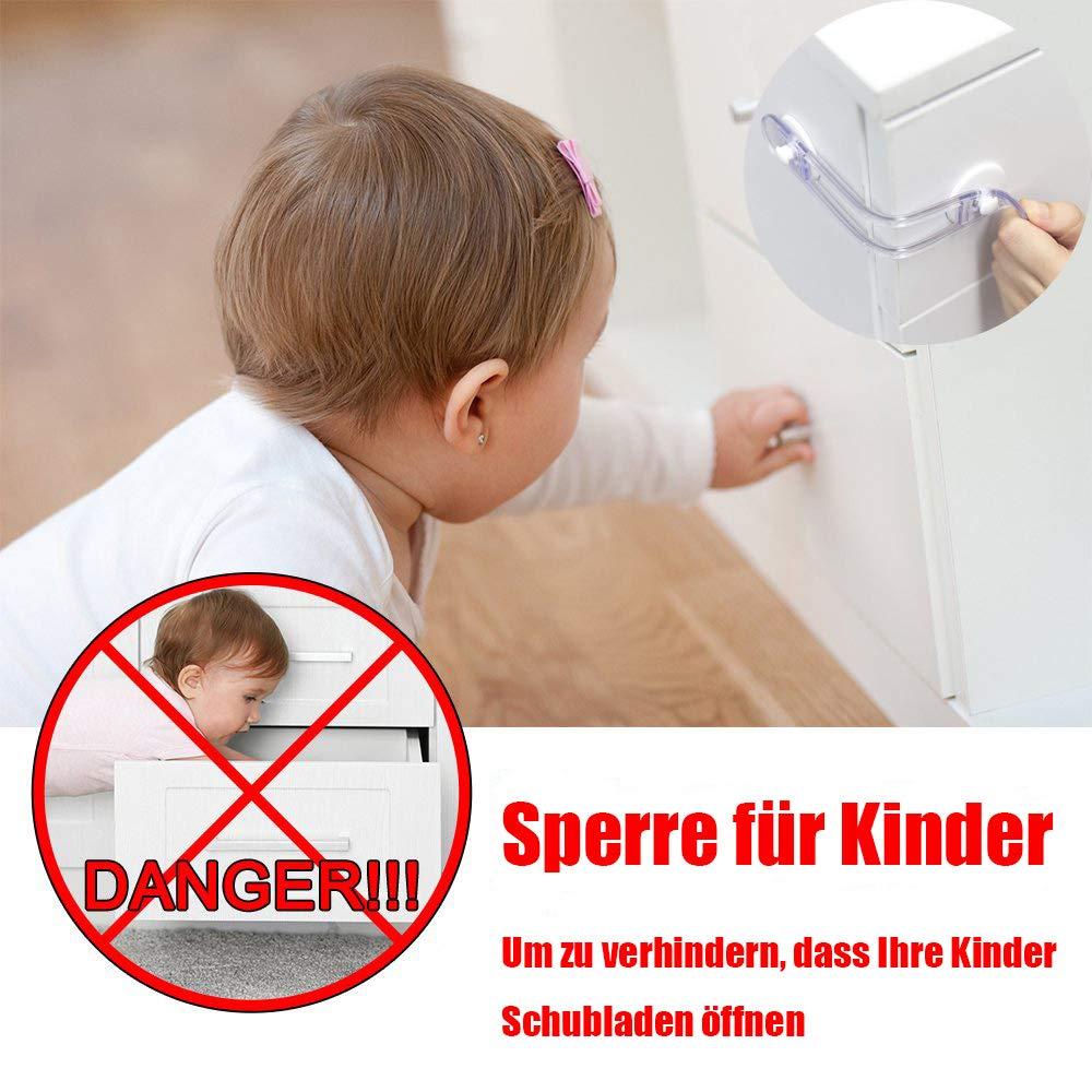 6 Pieces Baby Drawer Lock - Easy Install Child Safety Locks for ...
