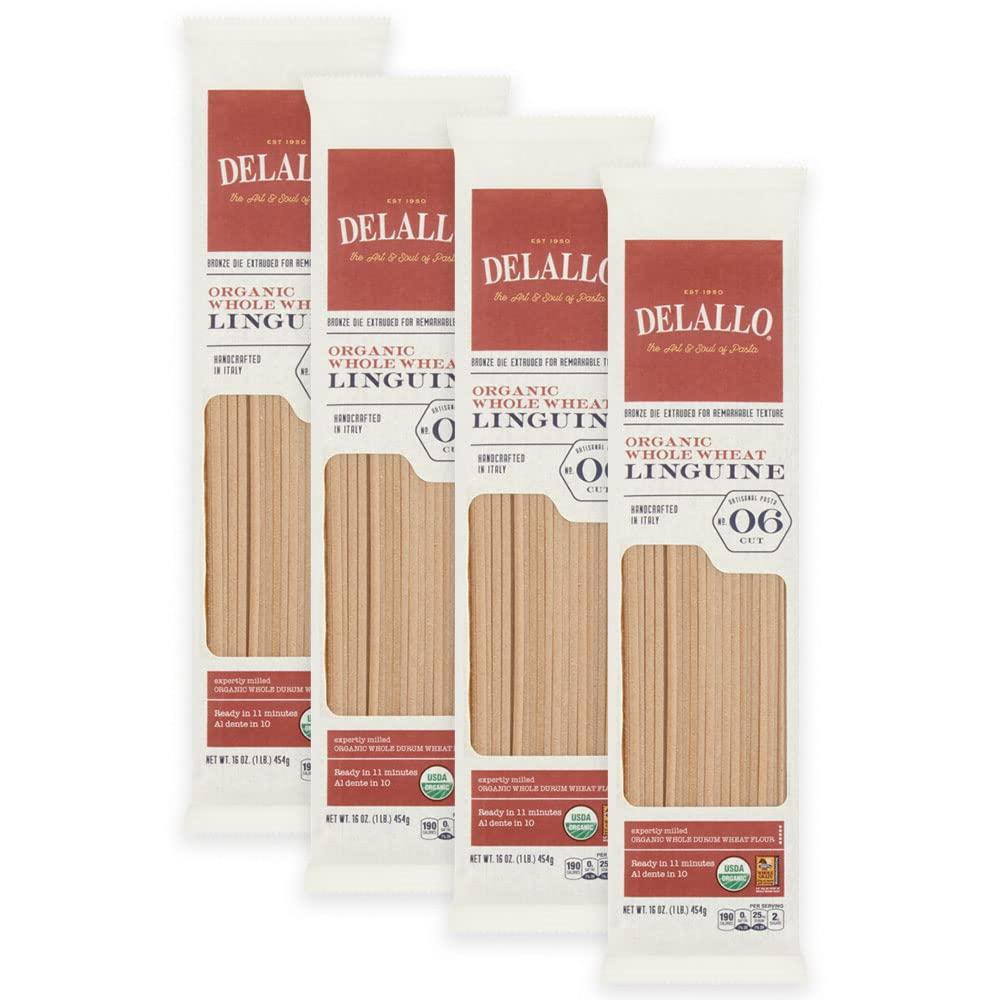DeLallo Organic Whole Wheat Linguine Pasta #6 1lb Bag - 4-Pack | Buy ...