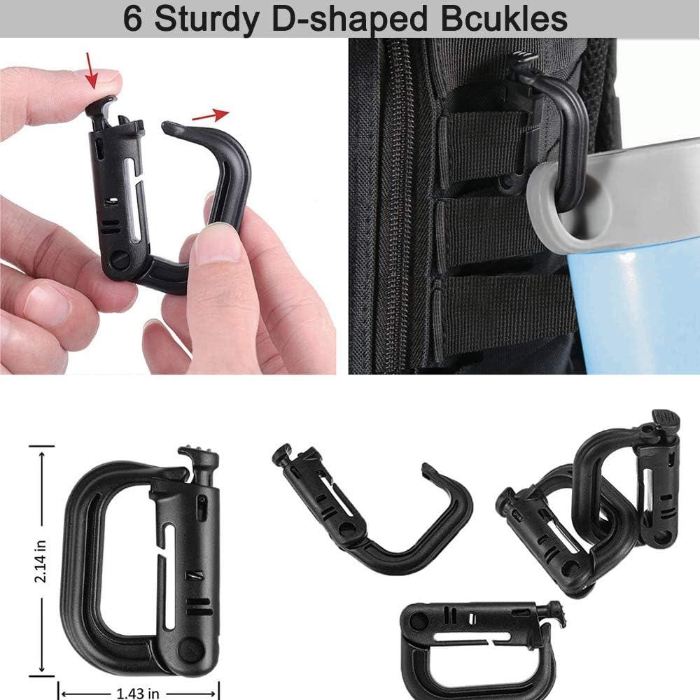 Createy 30-Piece Black Molle Accessories Kit for Tactical Backpacks ...
