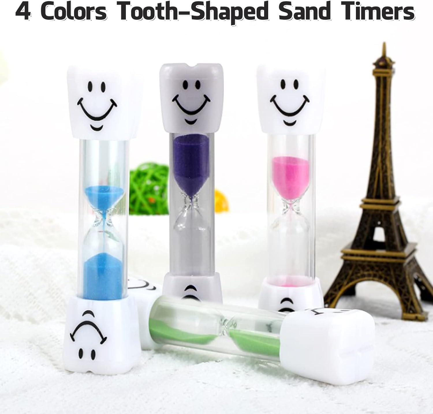 4-Piece Tooth Shape Sand Timer Set for Kids | Assorted Colors Hourglass ...