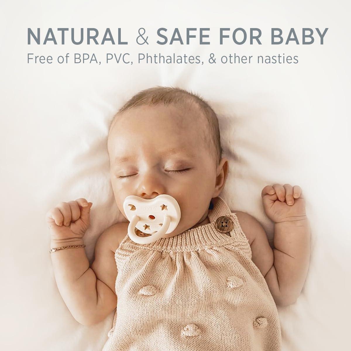 Natural Rubber Pacifier for Newborns | Symmetrical Design - Milky White ...