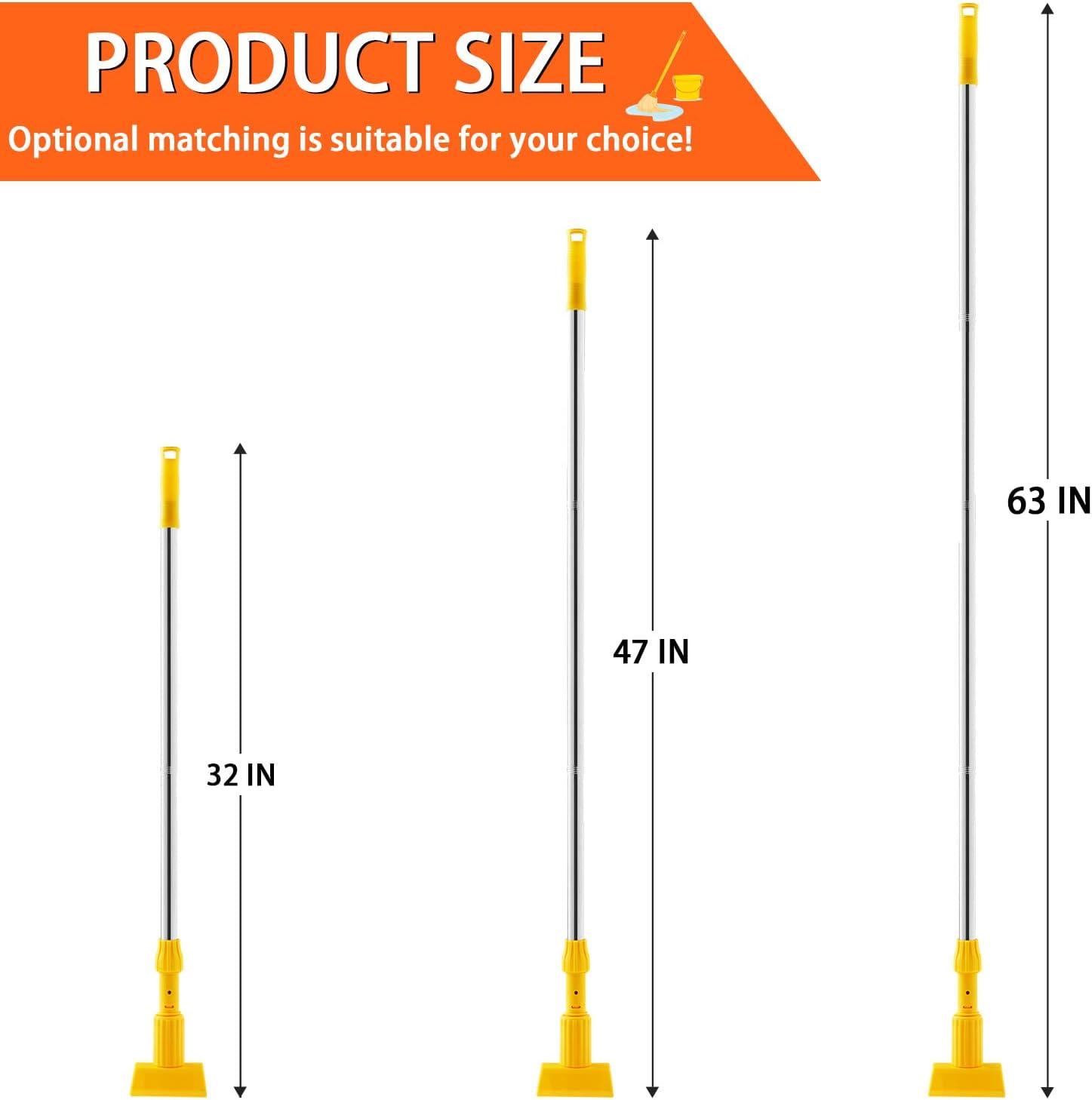 Tiemlet 62-inch Stainless Steel Commercial Mop Handle - Heavy Duty ...