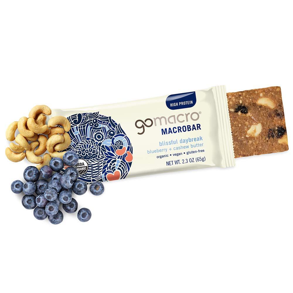 GoMacro Organic Vegan Protein Bars - Blueberry & Cashew Butter (12 Pack ...